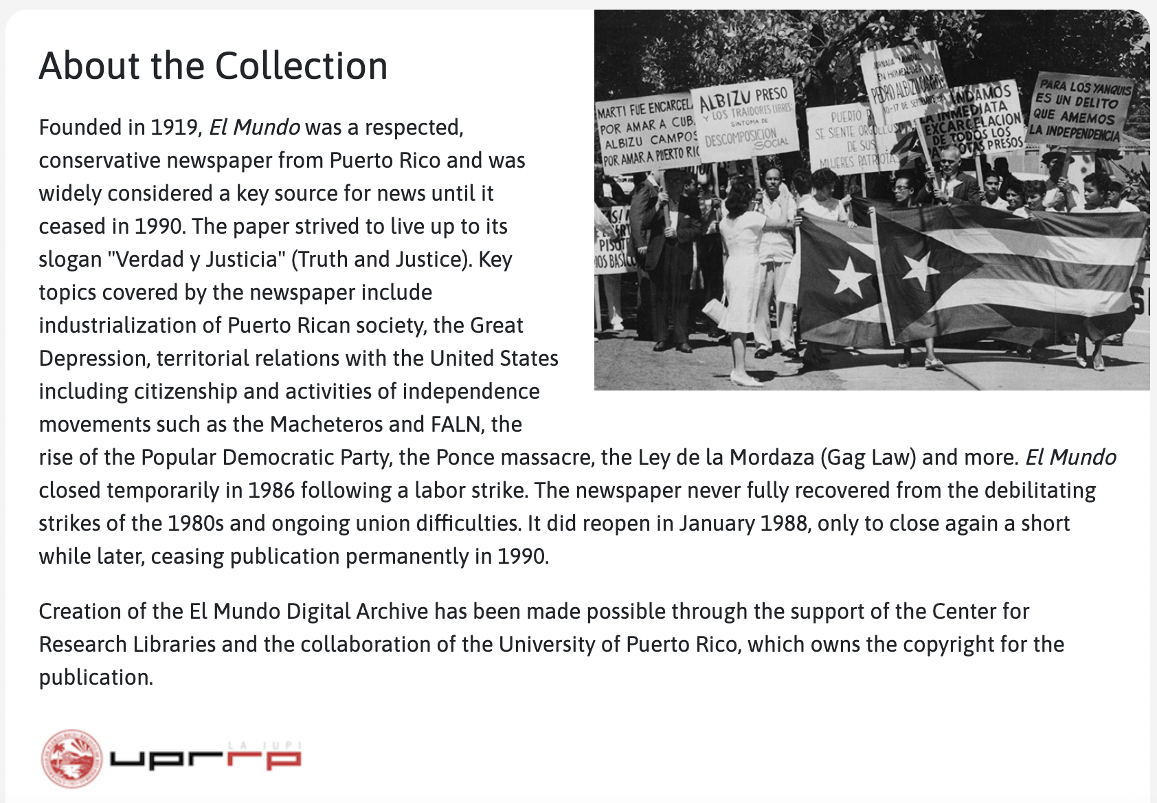 Puerto Rican Newspaper: El Mundo – BoricuaGenes
